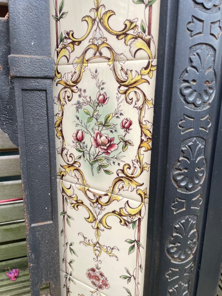 VICTORIAN ROUGE MARBLE FIREPLACE SURROUND WITH CAST IRON VICTORIAN ...