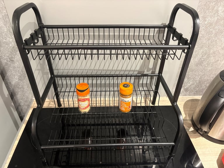 Large multi layered spice rack with adjustable feet and hooks for ...