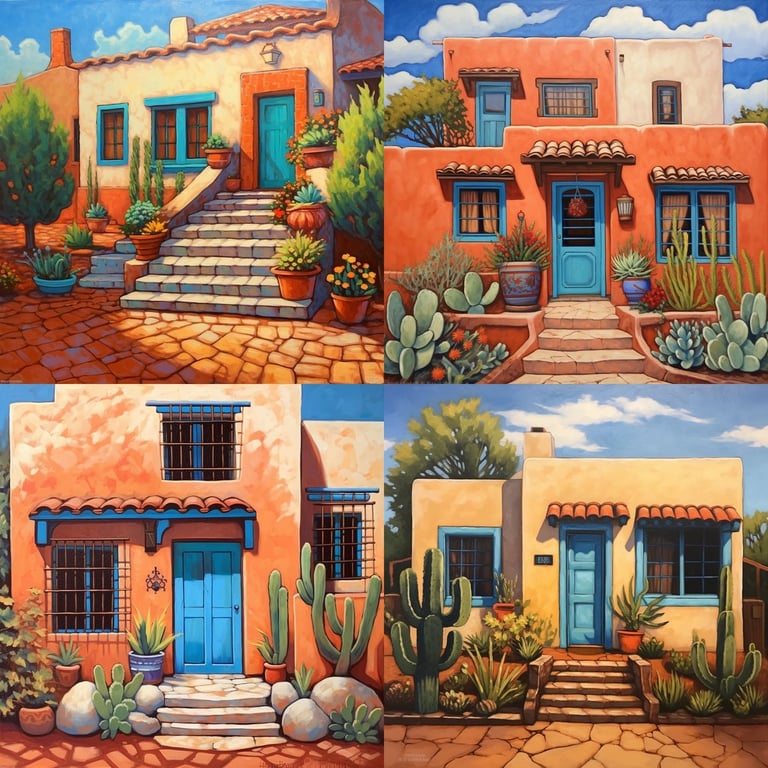 Acrylic Masterpiece of a Mexican Adobe Home Prompt | NeoPrompt