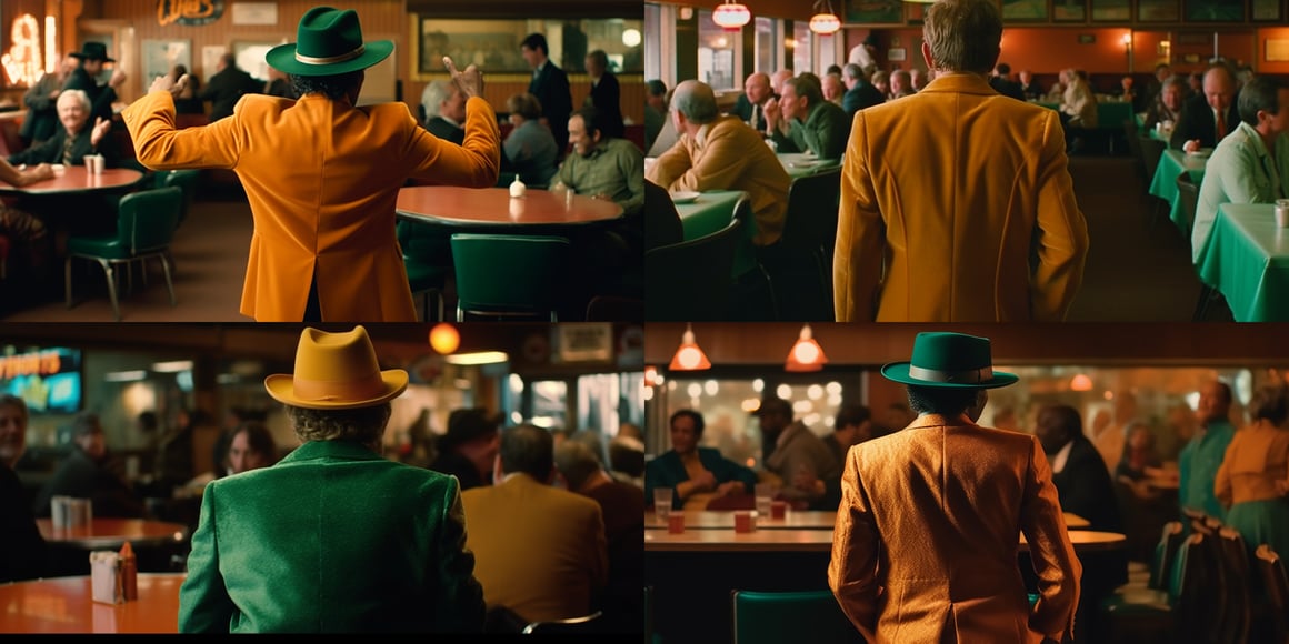 Coen Brothers' Stylized Diner Scene in Vintage Velvet Prompt | NeoPrompt
