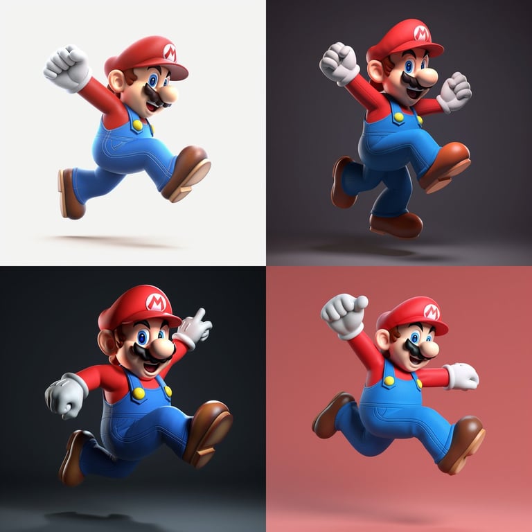 3D Jumping Mario Bros - Version 5 Mid-Journey Gameplay Prompt | NeoPrompt