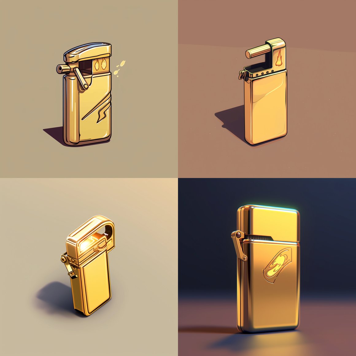 Creating a 2D Gold-Toned Anime Style Lighter Prompt | NeoPrompt