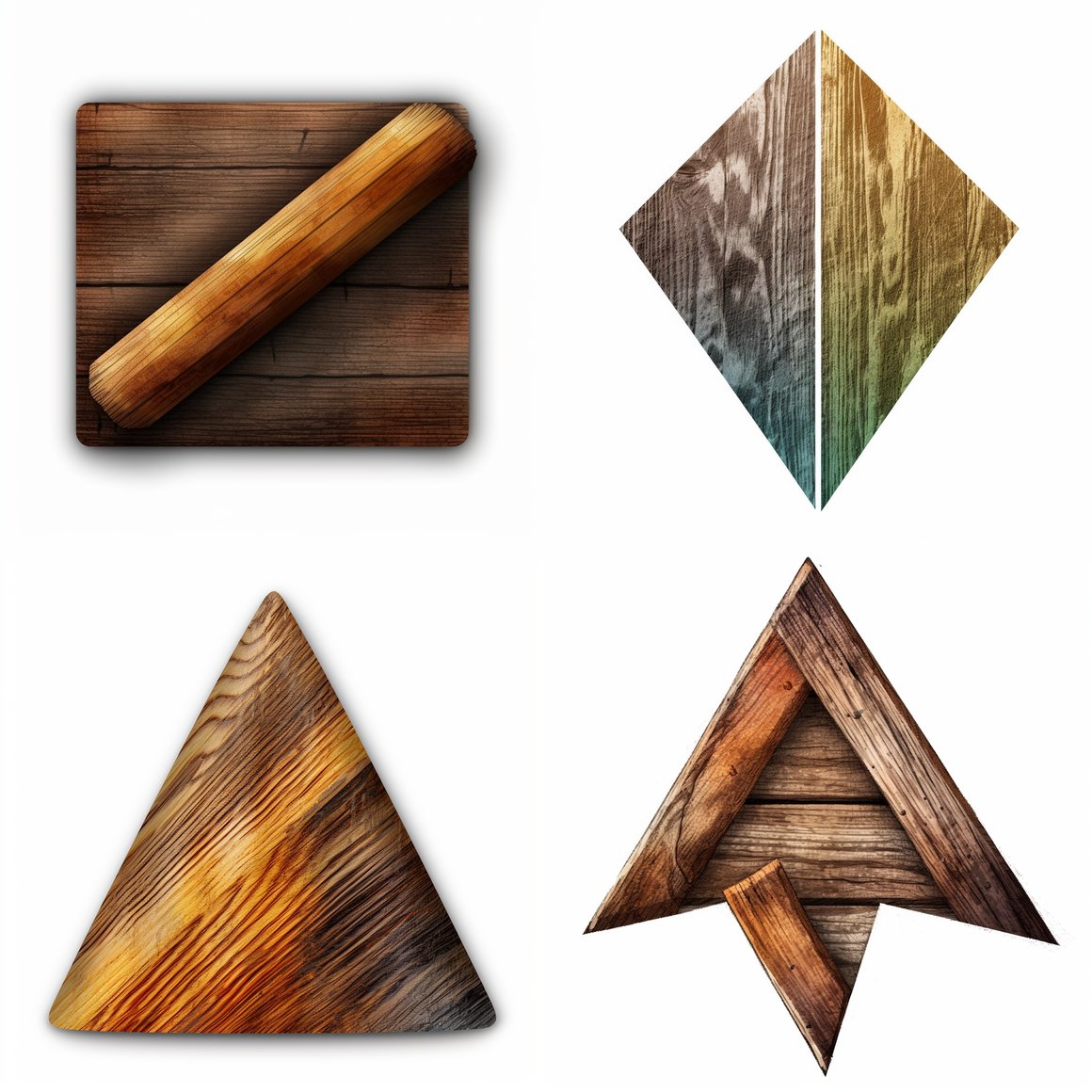 Detailed Vintage Wooden Arrow Icon on Transparent Background Prompt ...