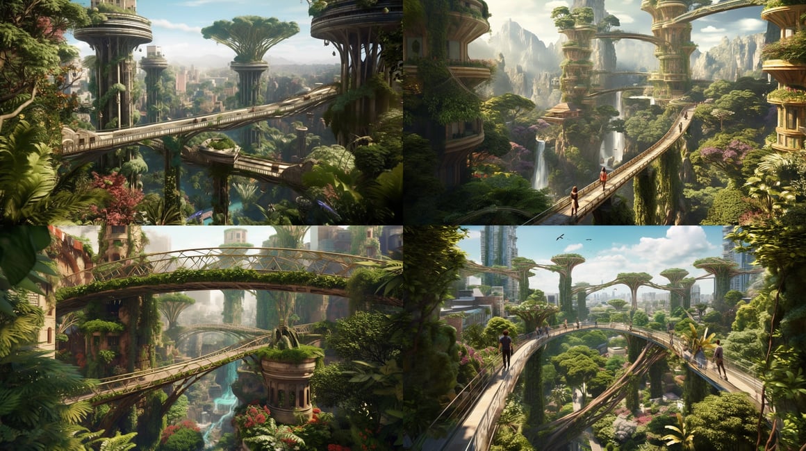 Tropical Bridge Crossing: Mid-Journey Checkpoint Prompt | NeoPrompt