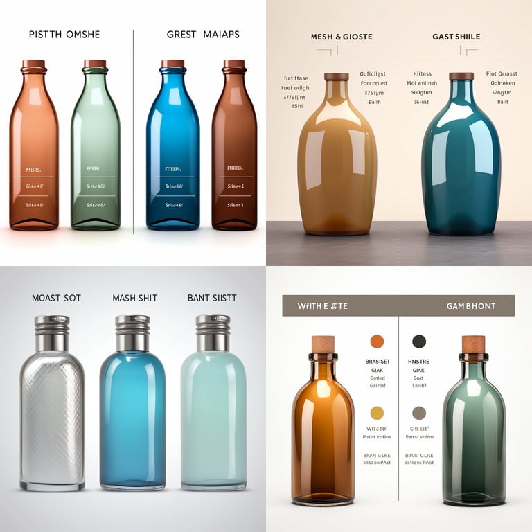 Comparative Diagram of Glossy and Matte Glass Finishes Prompt | NeoPrompt