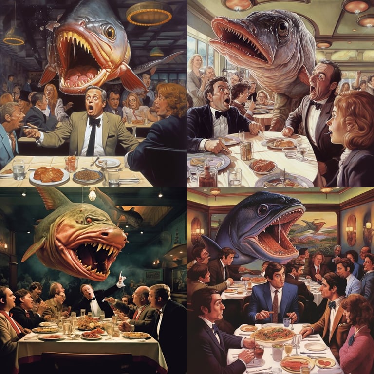 Retro Reveal: A Surreal Supper in Suspense Prompt | NeoPrompt