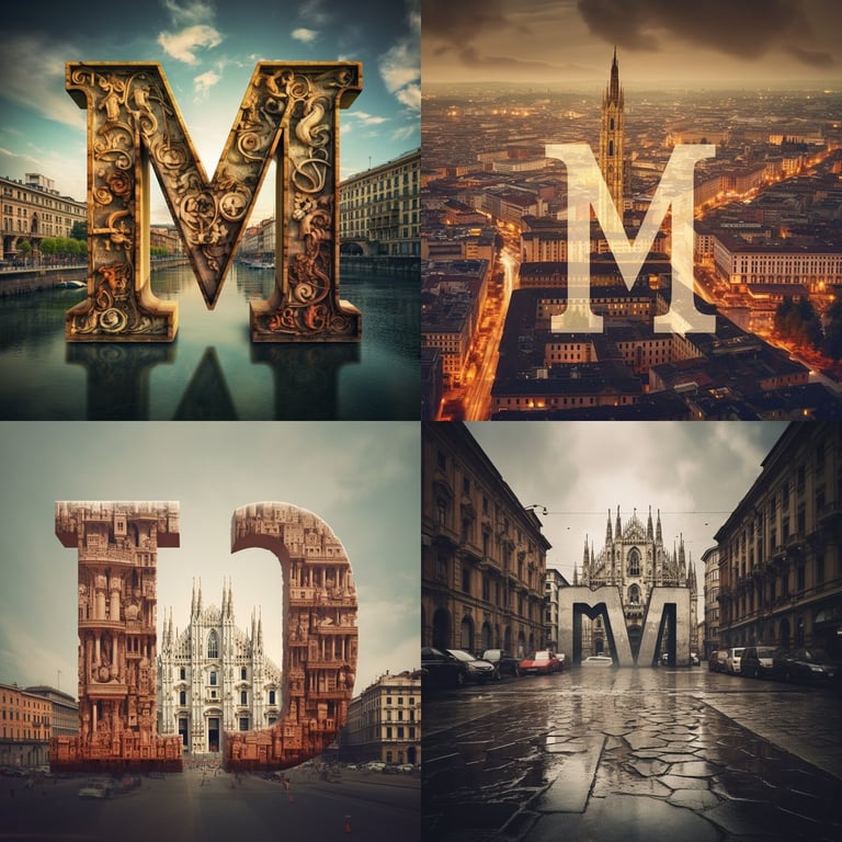 Creating an Alphabet Themed High-Resolution Photo of Milan, Italy ...