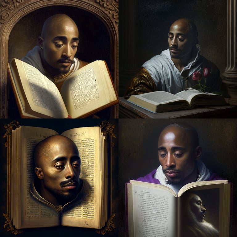Creating an Ultra-Realistic Image of Tupac Shakur Reading a Shakespeare ...