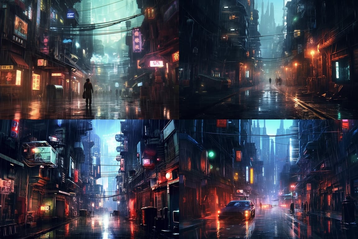 Cyber Rain: A Mid-Journey Glimpse in 4K Prompt | NeoPrompt