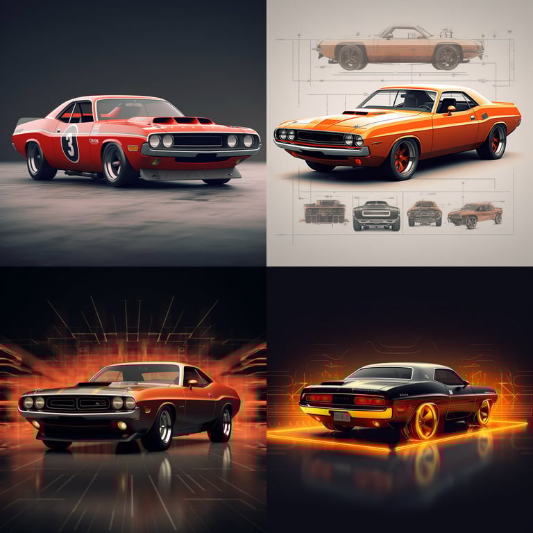 Midway Overview of 1970 Dodge Challenger SRT Design Competition ...