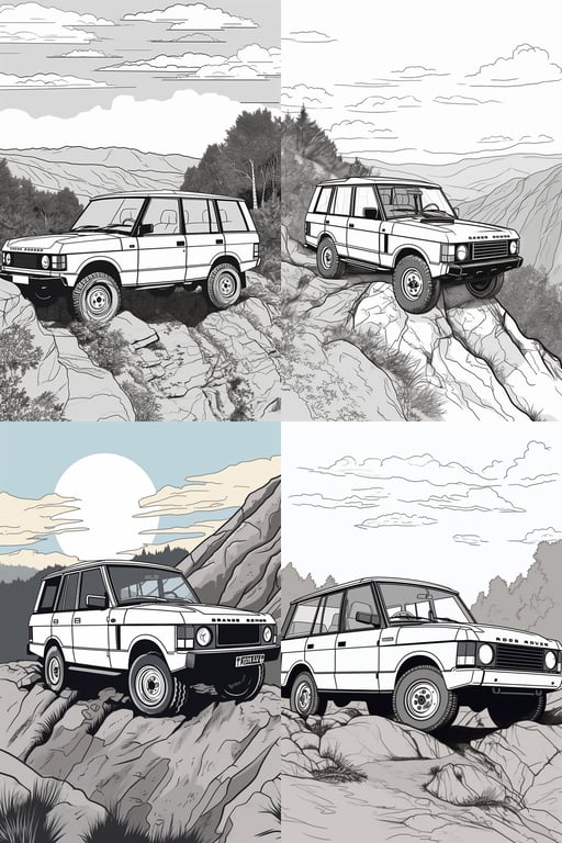 Kids Colouring Page: Classic Range Rover Adventure Prompt | NeoPrompt