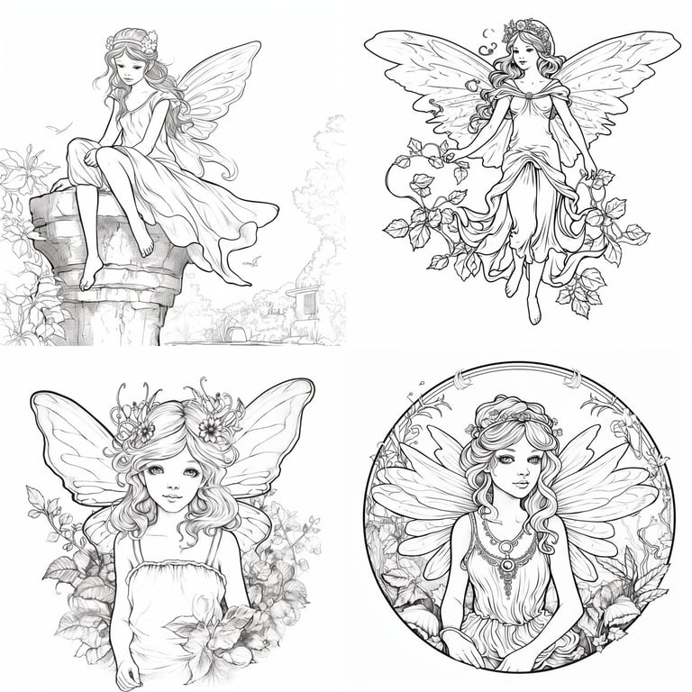 Fairy Sketch: A Midway Coloring Journey for Kids Prompt | NeoPrompt