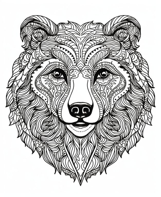 Mandalas Journey: Bear Adventure Coloring Page for Kids Prompt | NeoPrompt