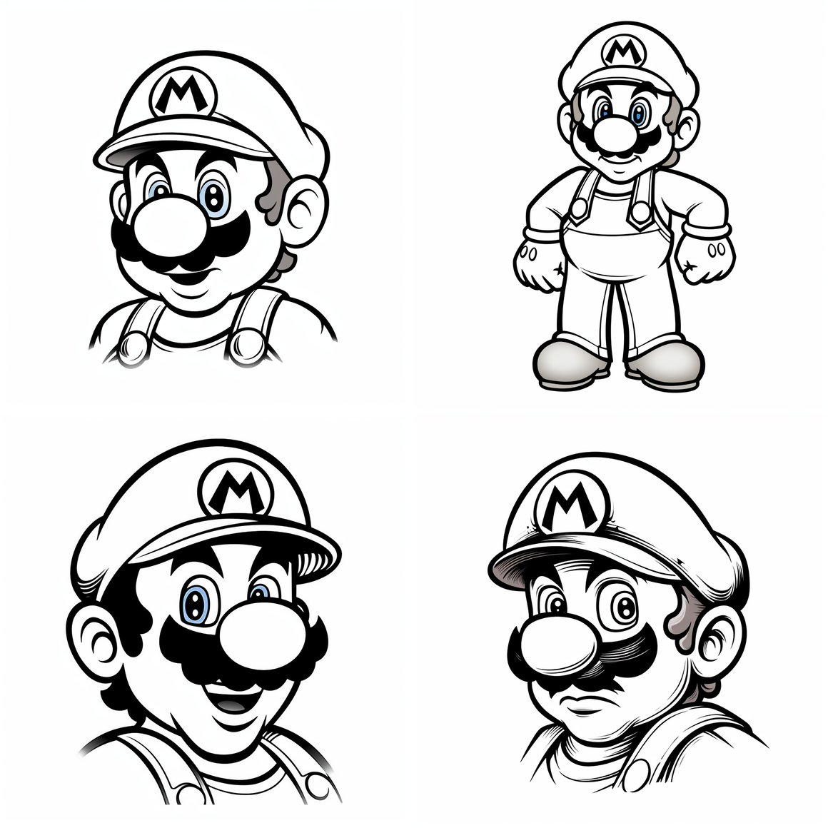 Midway Adventure: A Simple Super Mario Coloring Page Prompt | NeoPrompt