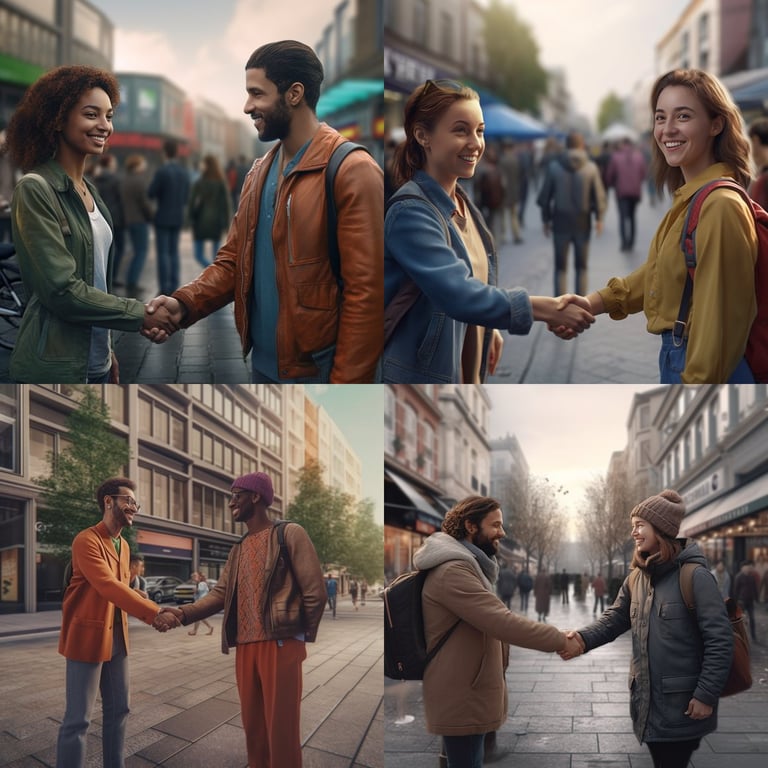 Creating a Hyper-Realistic 8K Image of Friendly Street Interaction ...