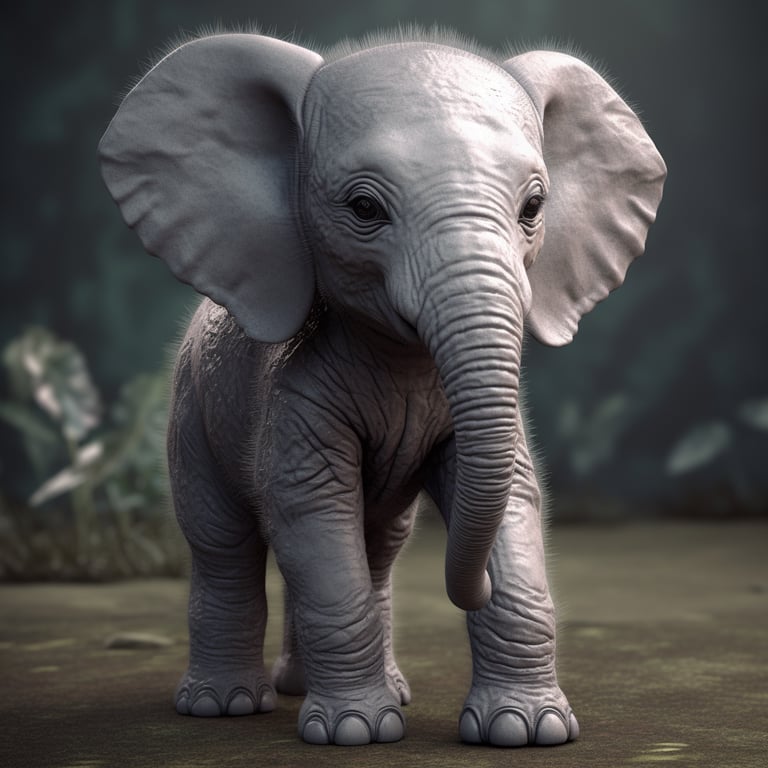 Super Ultra Hyper Realistic Elephant Baby Details - Version 5 Prompt ...