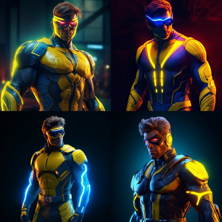 Hyper Realistic Full Body Render of 90s Suit Cyclops from X Men in 4K ...