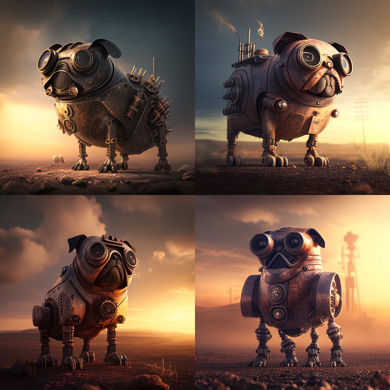 Steam Punk Pug: Robot Hybrid Journey Prompt | NeoPrompt