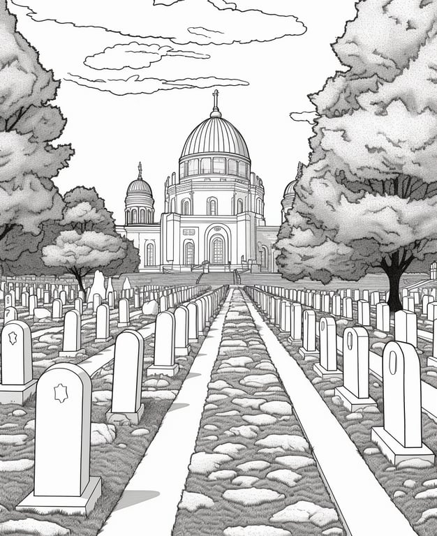 Arlington National Cemetery Coloring Page - Easy Skill Level Prompt ...