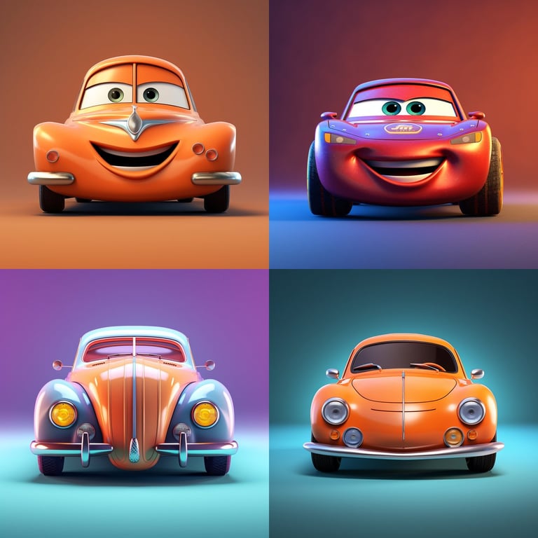Disney Pixar Style 3D Car Journey Illustration in HD Prompt | NeoPrompt