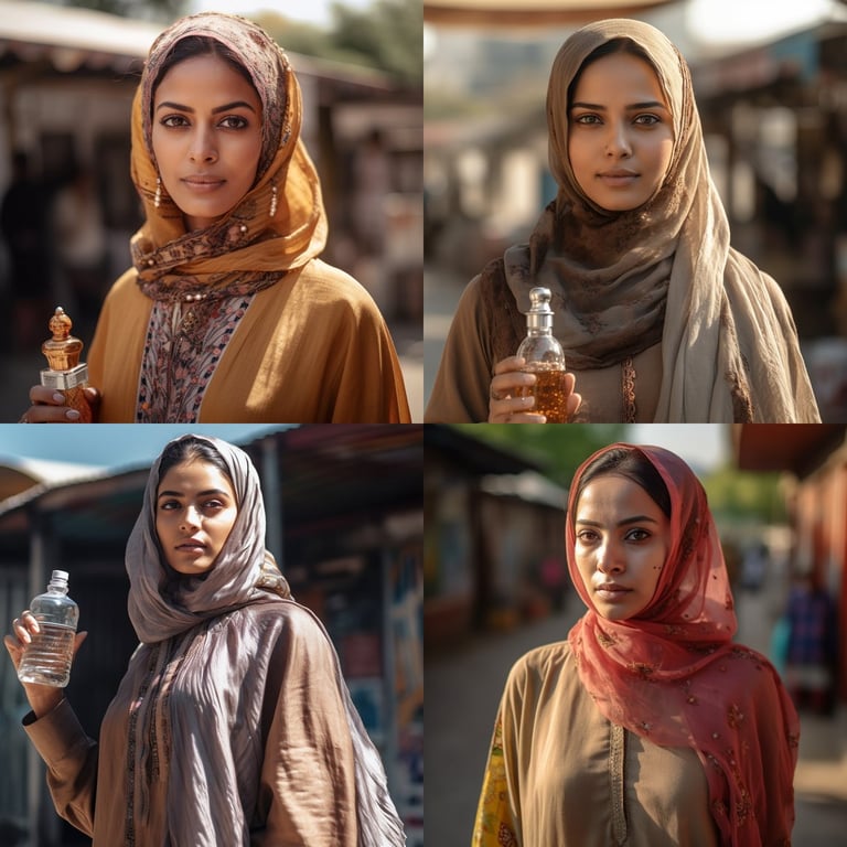 Pakistani Elegance: Sunny Day Portrait with Le Lebo Perfume Prompt ...