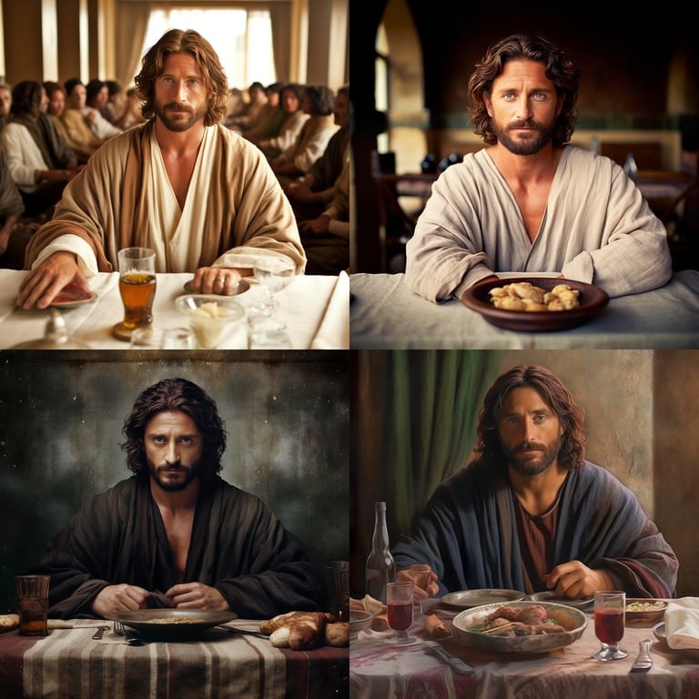 Divine Portrayal: Gerard Butler as Jesus in The Last Supper Prompt ...