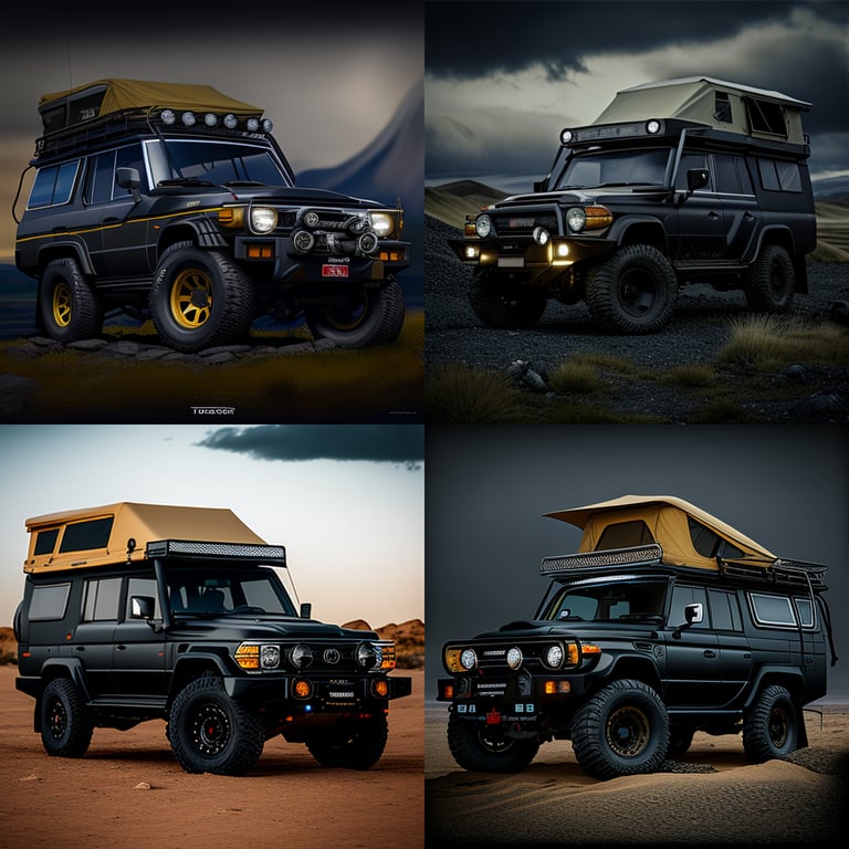 Mid-Adventure Snapshot: Modded Toyota Land Cruiser 70 Prompt | NeoPrompt