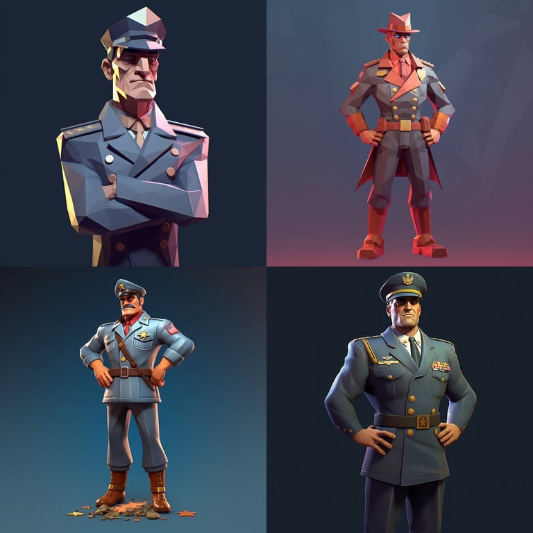 The Low Poly American General Avatar Transformation Prompt | NeoPrompt