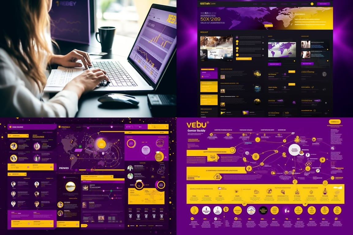 Mid-stage Professional Website Design with Yellow and Purple Theme ...