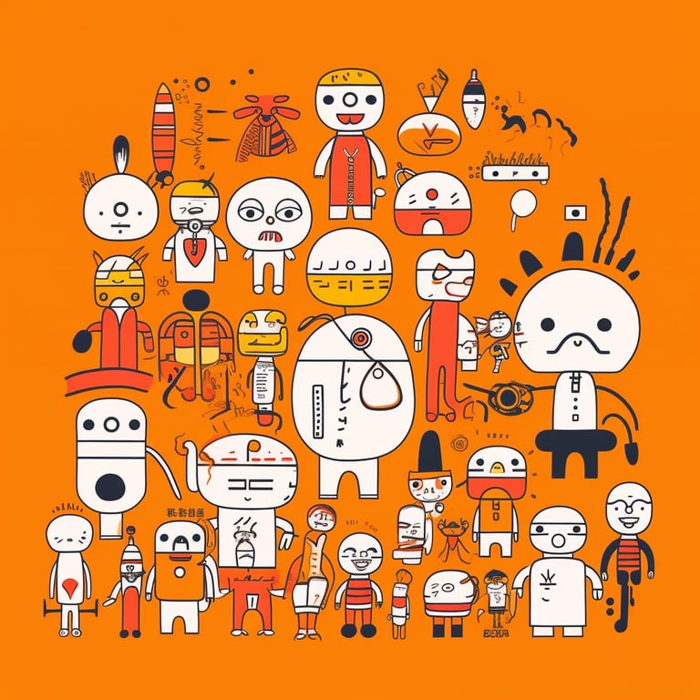 Moritakaya Against an Orange Backdrop Prompt | NeoPrompt