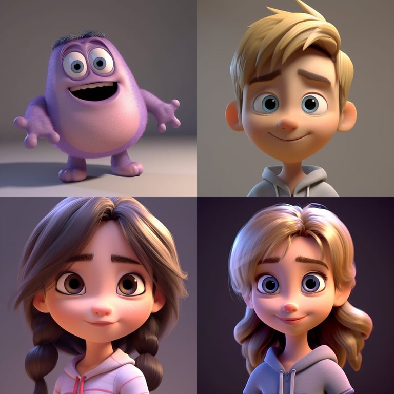 Disney Pixar's Mid-Journey 3D Character Rendering in Blender Prompt ...