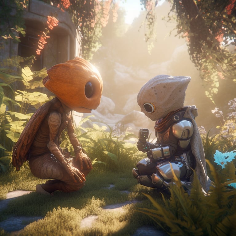 Unreal Engine 5 Encounter of Furry Aliens and Curious Kids Prompt ...