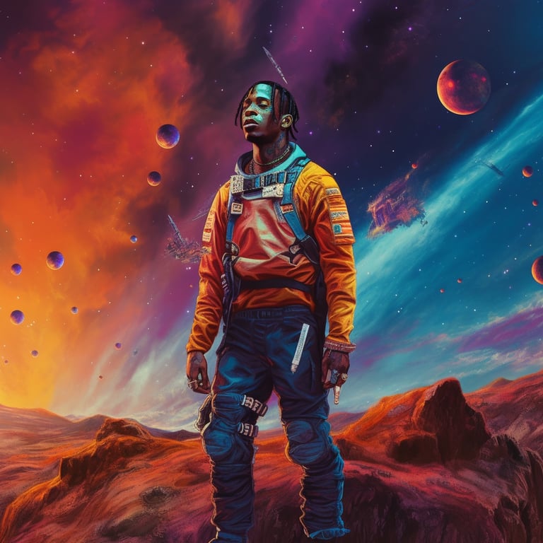 Astroworld Odyssey: Travis Scott Space Portrait Prompt | NeoPrompt