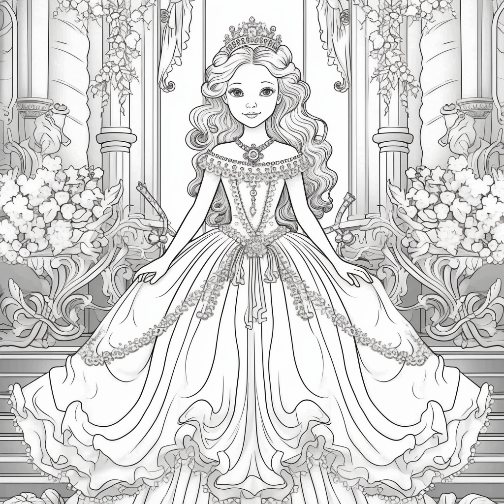 Mid-Journey Princess Ballerina Coloring Page Prompt Prompt | NeoPrompt