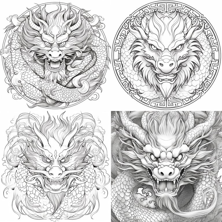 Simplistic 2D Chinese Dragon Coloring Page Prompt | NeoPrompt