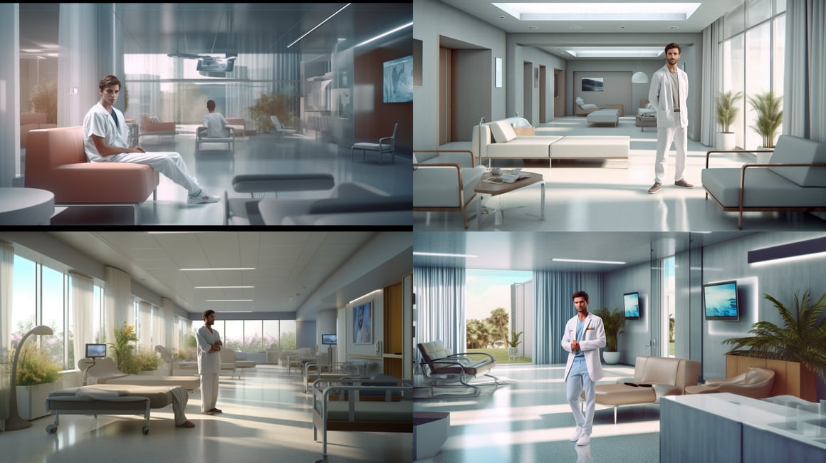 Cinematic Mid-Journey through Modern Hospital with Ronaldo Doppelganger ...