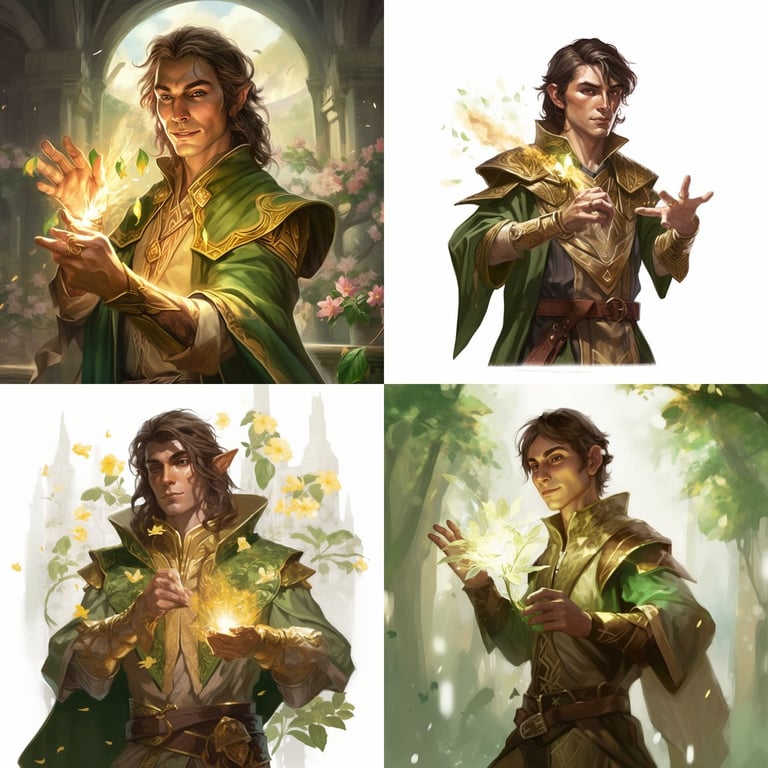 Eladrin Elf's Enchanted Encounter in the Feywild Library Prompt | NeoPrompt