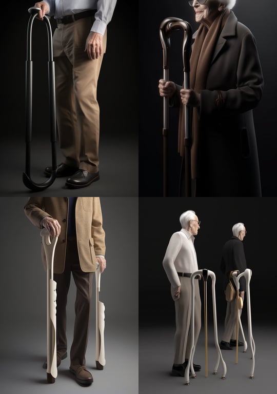 Modern & Stylish 3D-printed Walking Stick Design for Seniors Prompt ...
