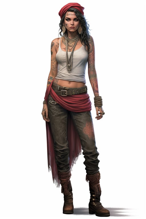 Ultra HD Rendered American Gypsy Woman in Traditional Attire Prompt ...