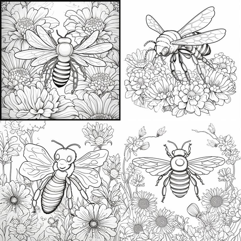 Kids' Cartoon-Style Honey Bee Colouring Page Prompt | NeoPrompt