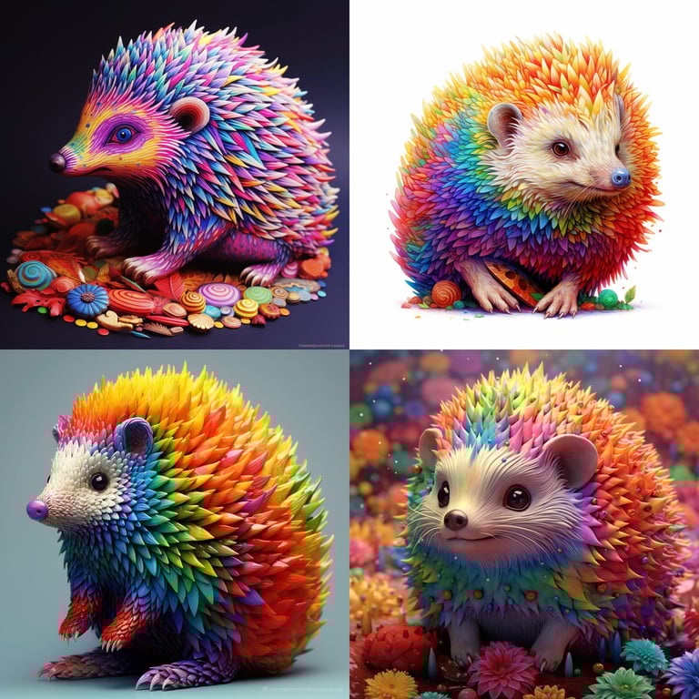 Character Development Through Hyper-Detailed Rainbow Hedgehog Art ...