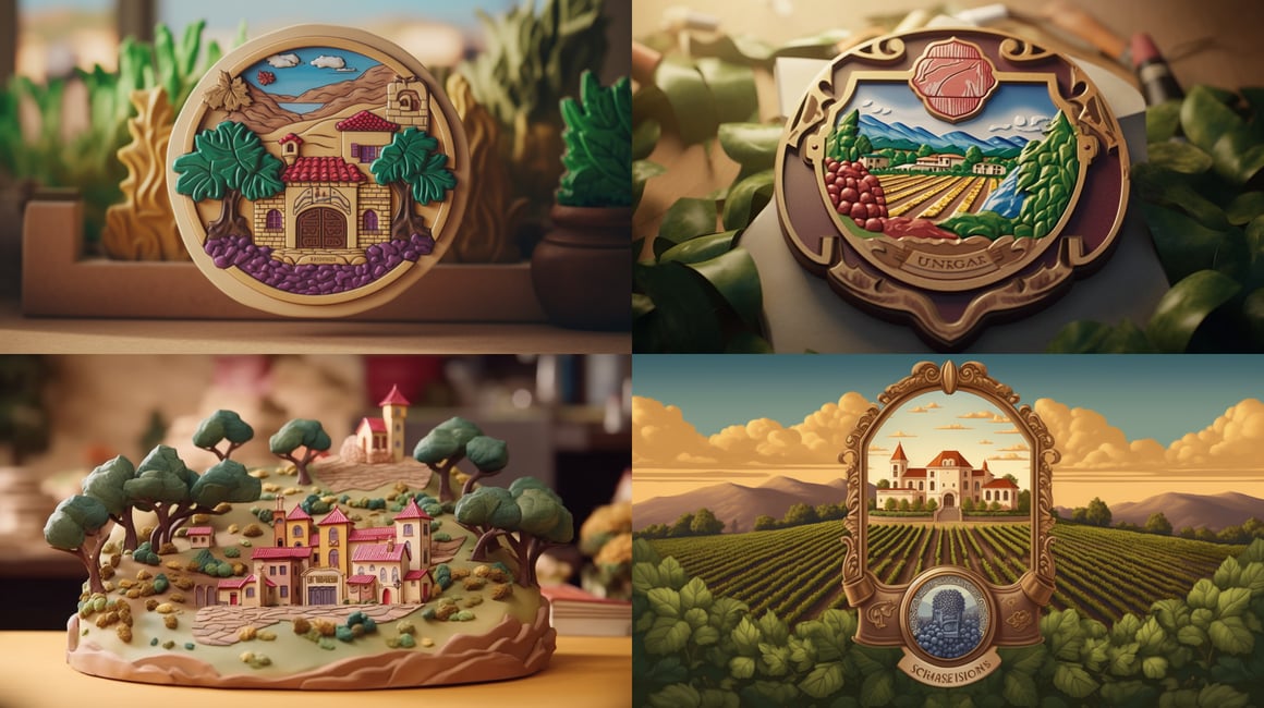 Creating a Bright Claymation Family Crest Representing Paso Robles Wine ...