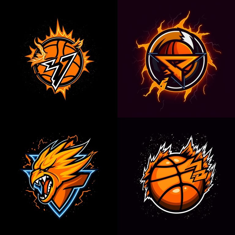 Designing Basketball Team Logo with Thunder and Lightning Symbol Prompt ...