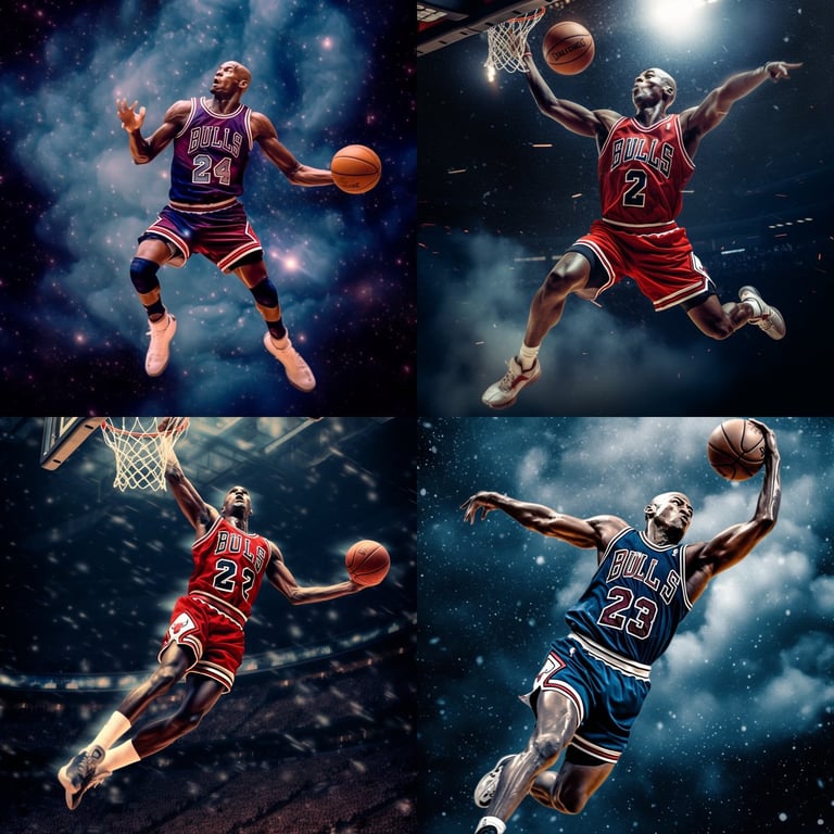 Michael Jordan's Iconic Dunk in Space Jam Jersey - 8K Realistic Photo ...