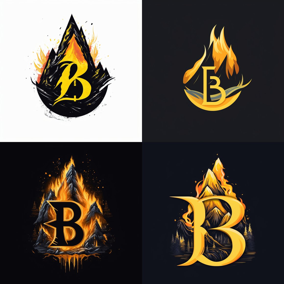 Blazing B: Mid-Journey Mountain Logo Prompt | NeoPrompt