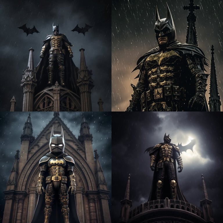 Gothic Knight: Batman's Mid-Journey Revelation in 4K HDR Prompt | NeoPrompt