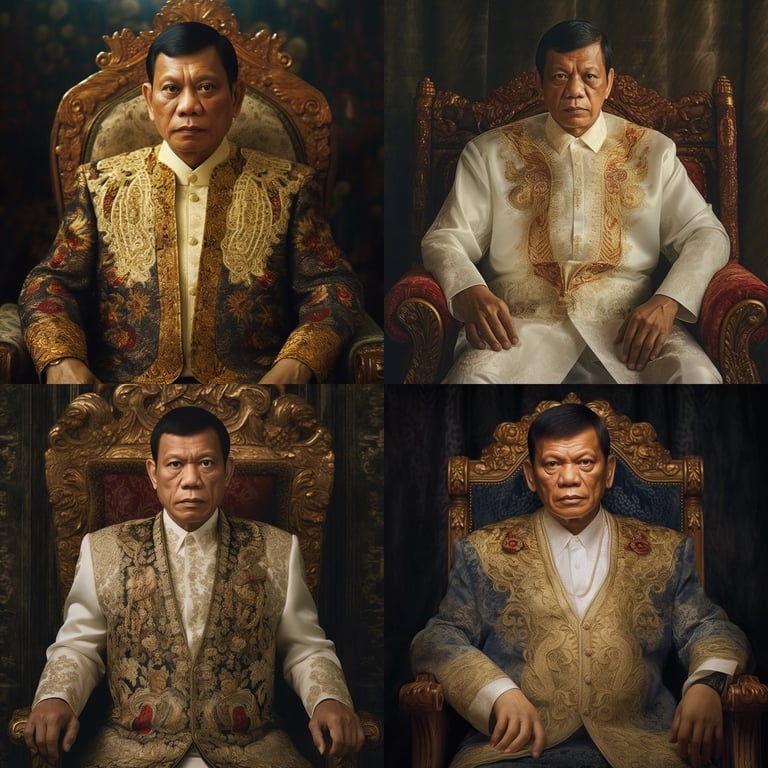 Hyper-realistic Portrait of Ex-President Duterte in Traditional Barong ...