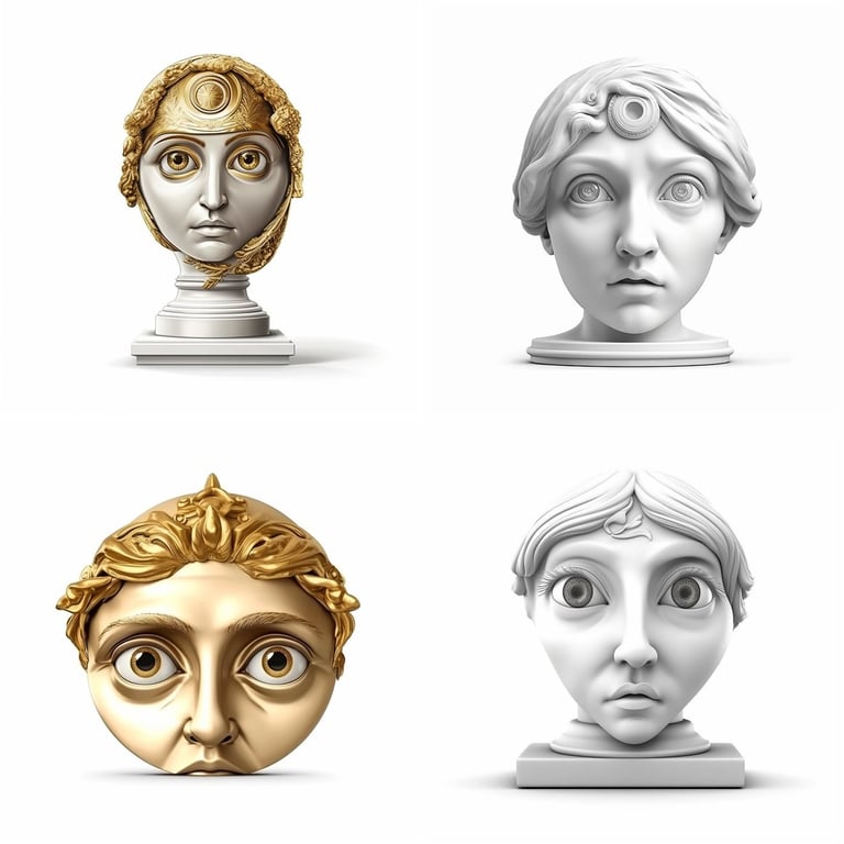 Greek Statue Eye Icon Mid-Journey Fine Art Vector Enhancement Prompt ...