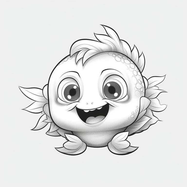 Baby Fish and Oyster Chibi Coloring Page Prompt | NeoPrompt