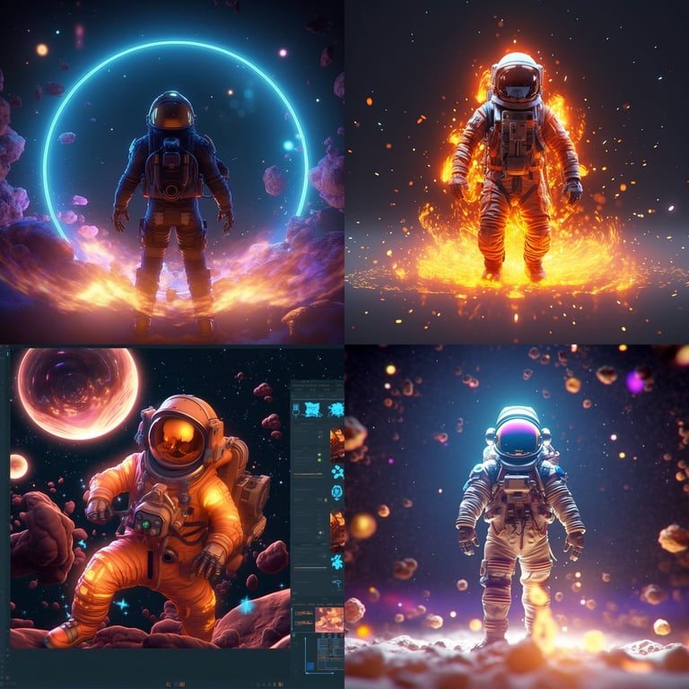 A Photorealistic Glow Render of a Galactic Explorer Prompt | NeoPrompt